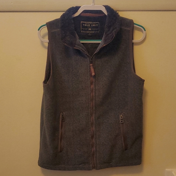 True Grit | Jackets & Coats | True Grit Mens Herringbone Fleece Vest ...